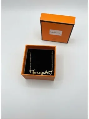 KMonado | Jewelry | Kmonado Custom Joseph Gold Tone Name Necklace Heart ...
